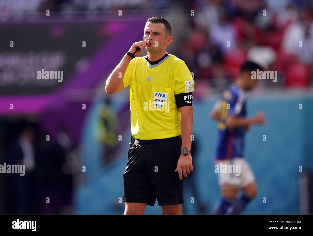 Referee Michael Oliver during the FIFA World Cup Group E match at the ...