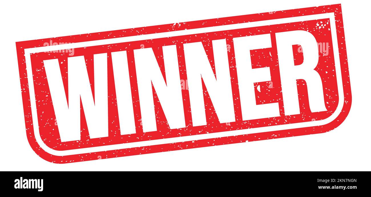 WINNER text written on red grungy stamp sign Stock Photo - Alamy