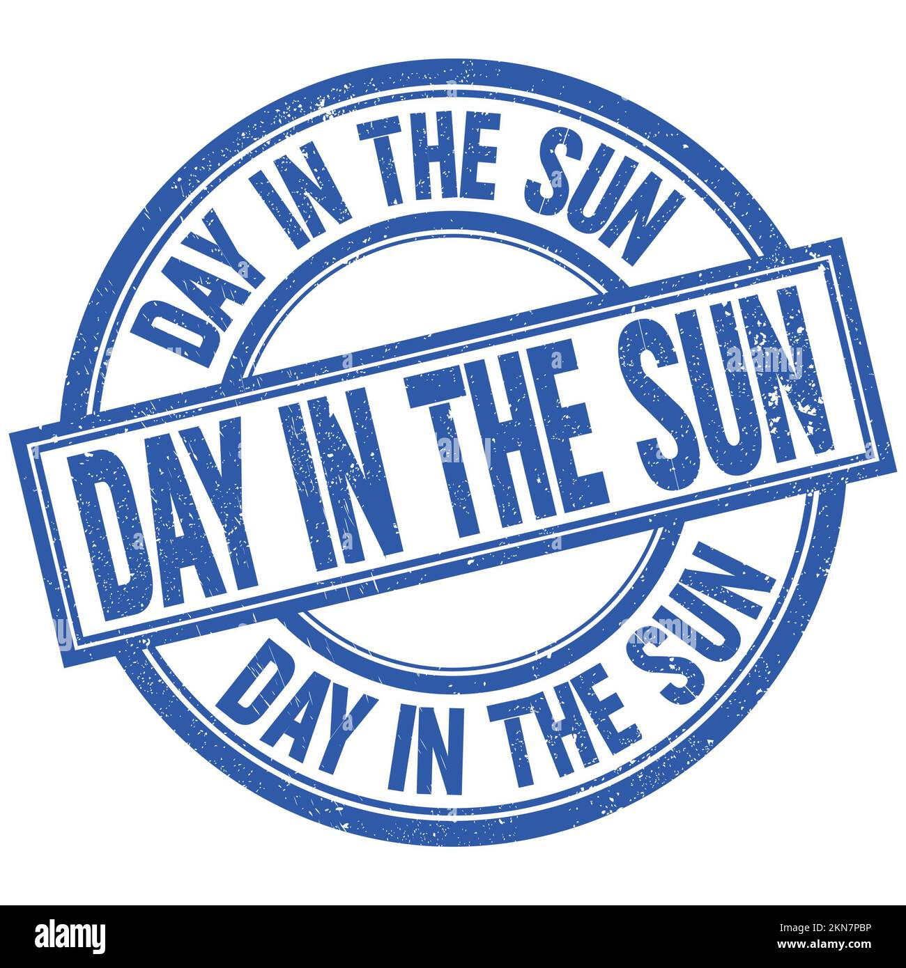 DAY IN THE SUN text written word on blue round stamp sign Stock Photo ...