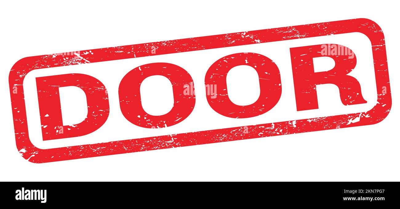 DOOR text written on red rectangle stamp sign Stock Photo - Alamy