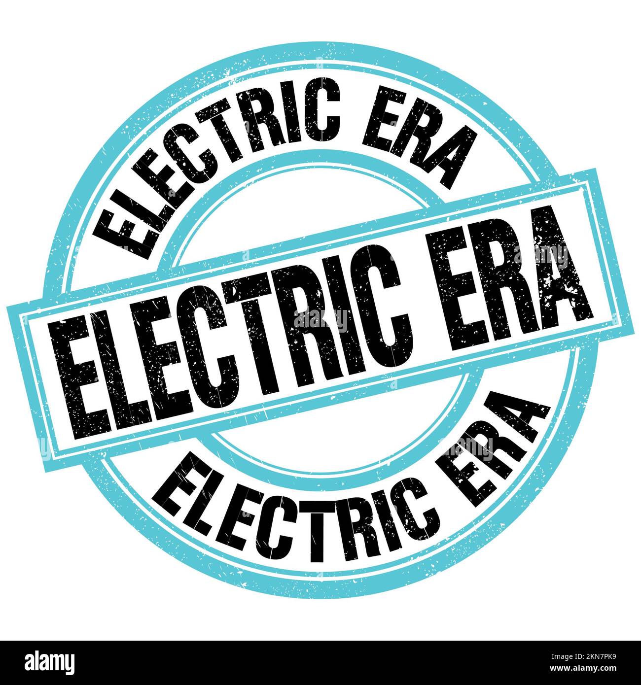 ELECTRIC ERA text written on blue-black round stamp sign Stock Photo ...