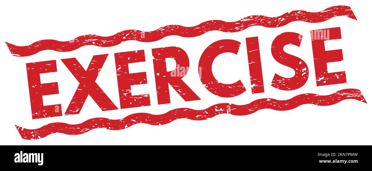 EXERCISE text written on red lines stamp sign Stock Photo - Alamy