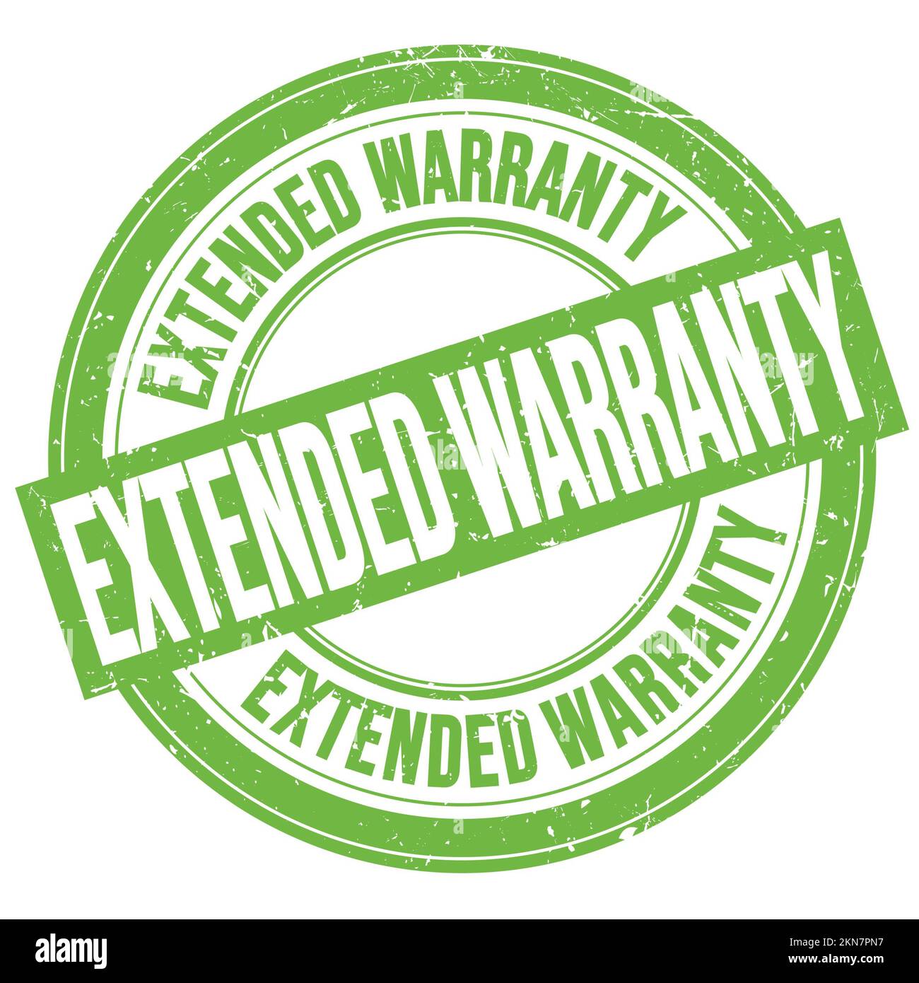 EXTENDED WARRANTY text written on green round grungy stamp sign Stock ...