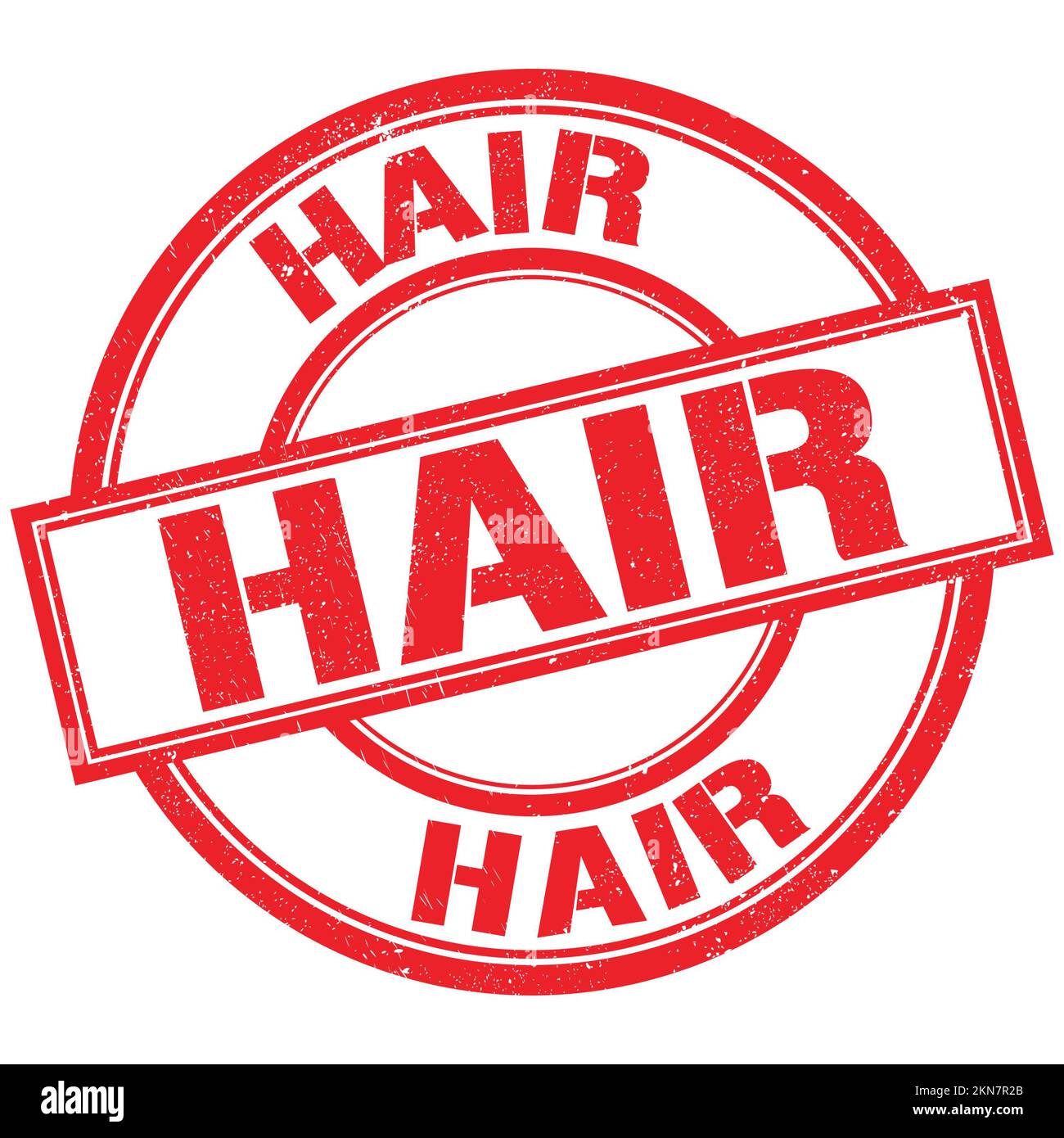 HAIR text written on red round stamp sign Stock Photo - Alamy