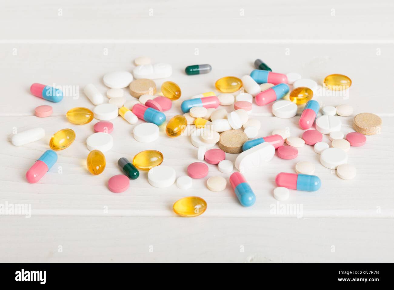 Collection Of Various Medical Tablets And Pills. Assorted ...