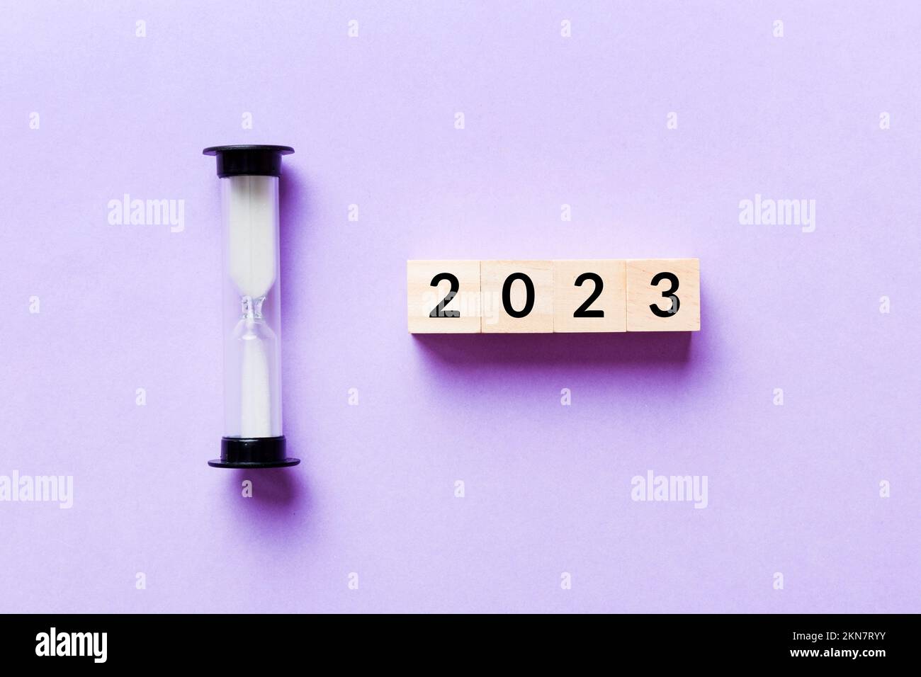 New Year 2023 sand timer. Resolution, time, plan, goal, motivation ...
