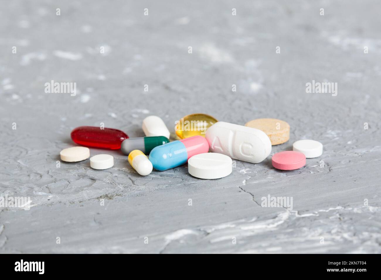 Collection Of Various Medical Tablets And Pills. Assorted ...