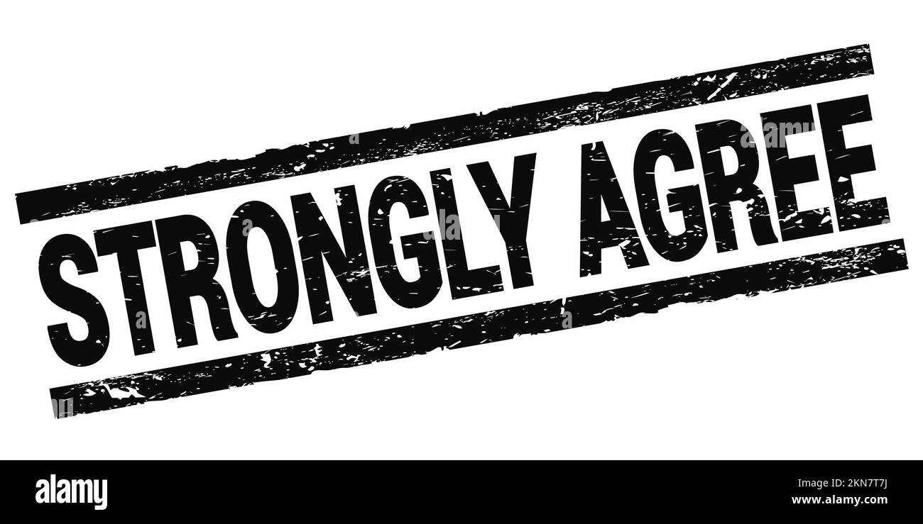 STRONGLY AGREE text written on black rectangle stamp sign Stock Photo ...
