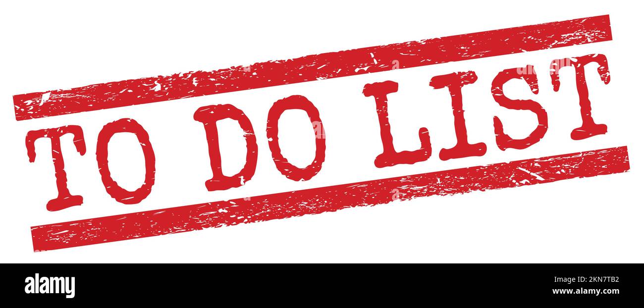 TO DO LIST text written on red grungy lines stamp sign Stock Photo - Alamy