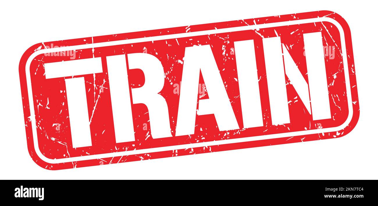 TRAIN text written on red grungy stamp sign Stock Photo - Alamy