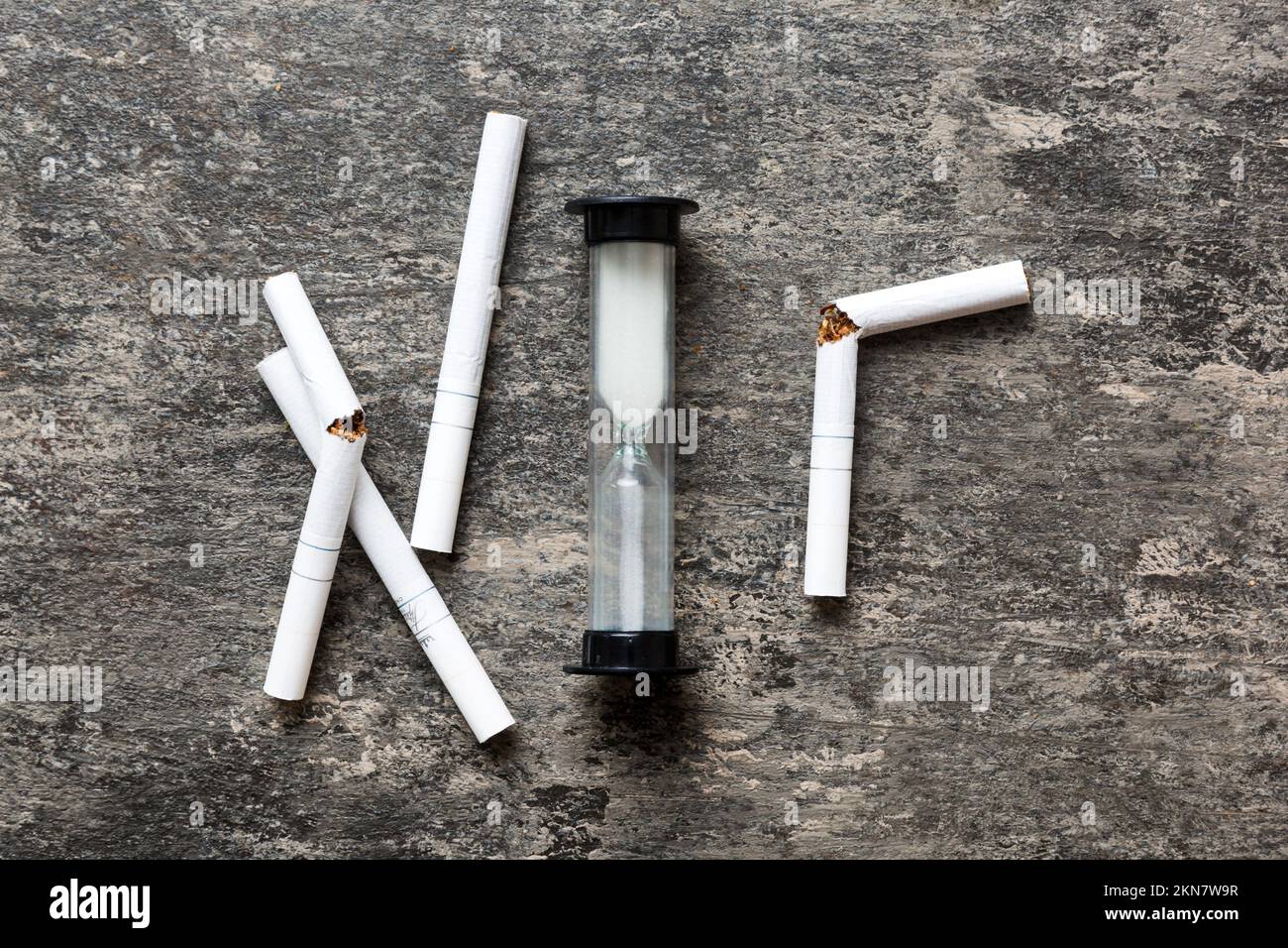 Broken cigarette on white background , World No Tobacco Day Tobacco and ...