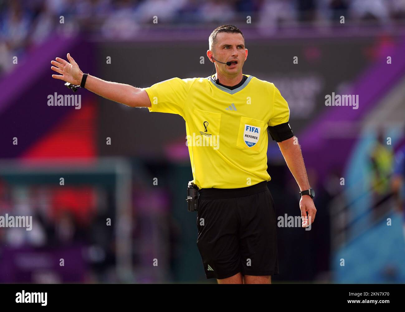 Referee Michael Oliver during the FIFA World Cup Group E match at the ...