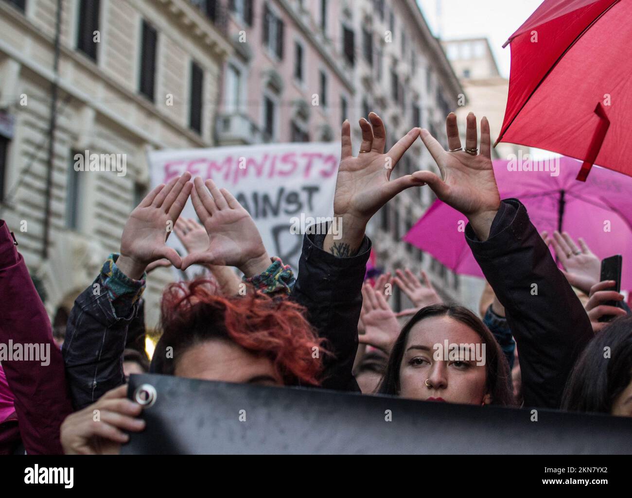 Rome, Italy. 26th Nov, 2022. Procession in Rome against violence ...