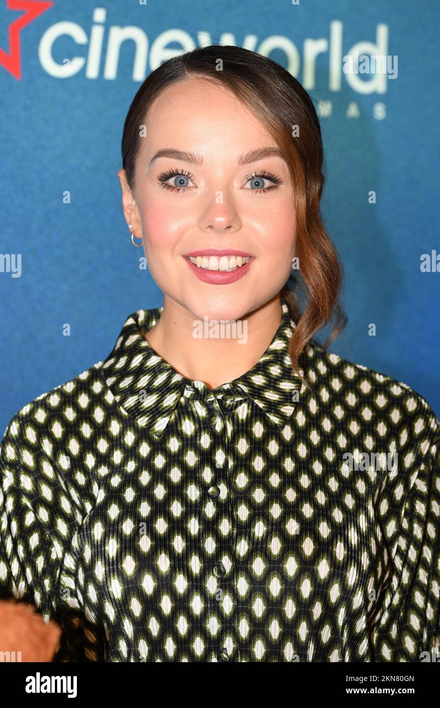 Cineworld LSQ, Leicester Square, London, UK. 27th November 2022. Evie ...