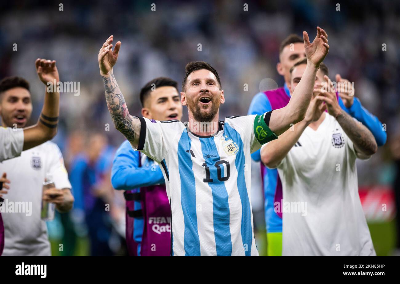 Doha, Qatar. 26th Nov, 2022. Final jubilation: Lionel Messi (Arg ...