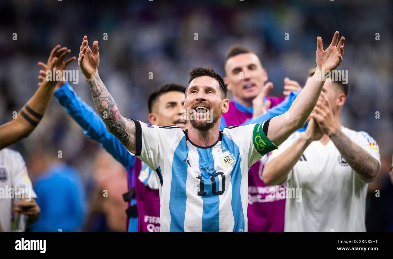 Doha, Qatar. 26th Nov, 2022. Final jubilation: Lionel Messi (Arg ...