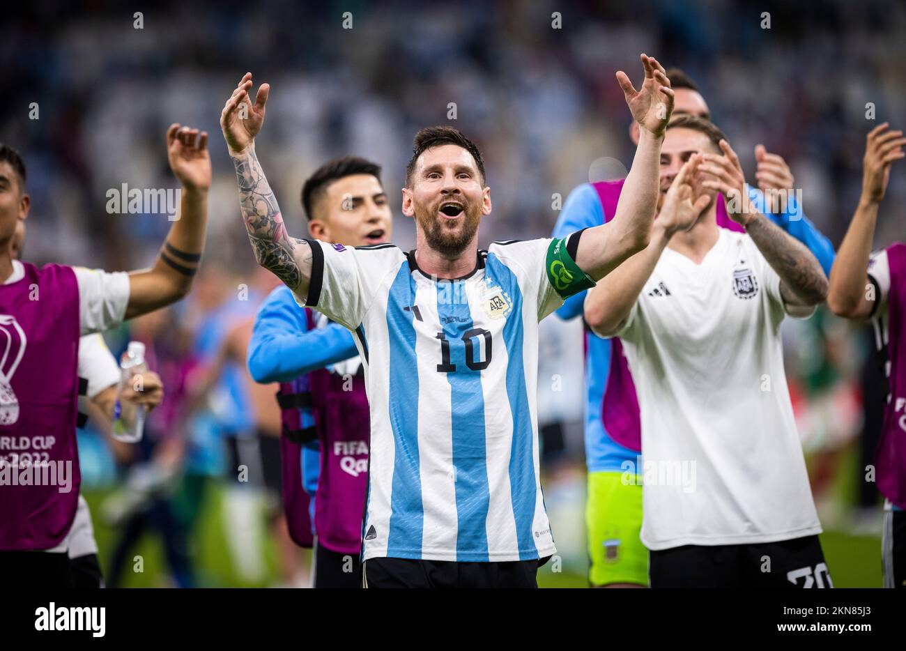 Doha, Qatar. 26th Nov, 2022. Final jubilation: Lionel Messi (Arg ...