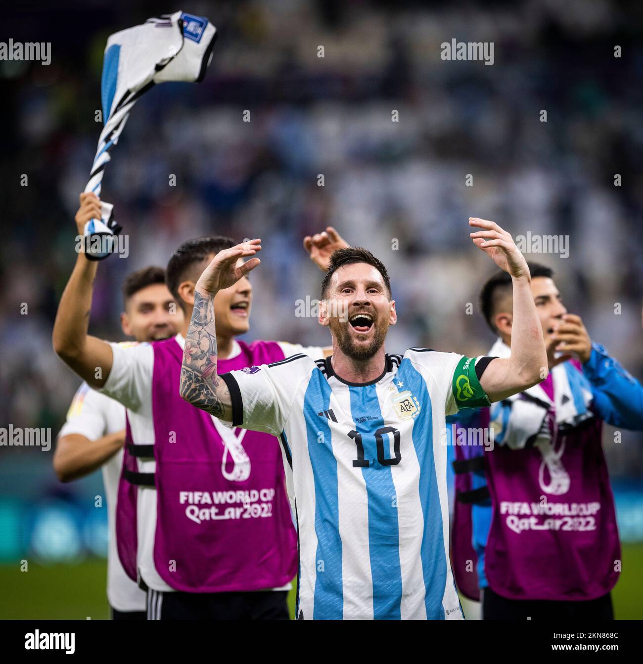 Doha, Qatar. 26th Nov, 2022. Final jubilation: Lionel Messi (Arg ...