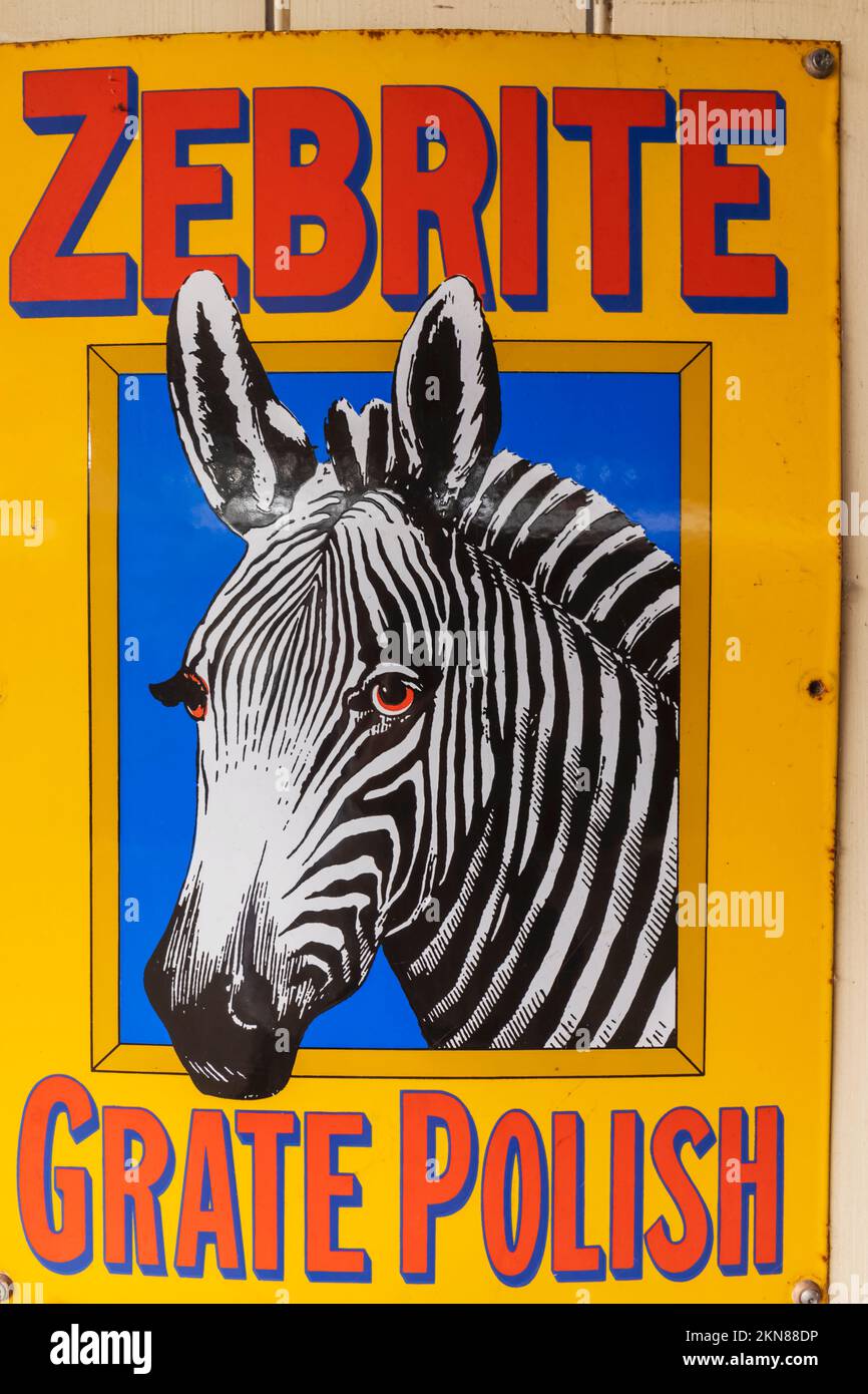 England, Sussex, Bluebell Railway, Vintage Advertising Sign for Zebrite ...