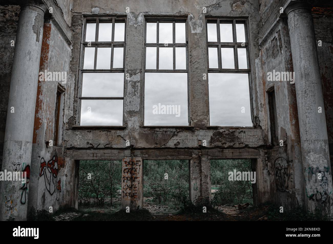 Moody image from Inside of the abandoned Soviet Train Station. Kirovsk ...