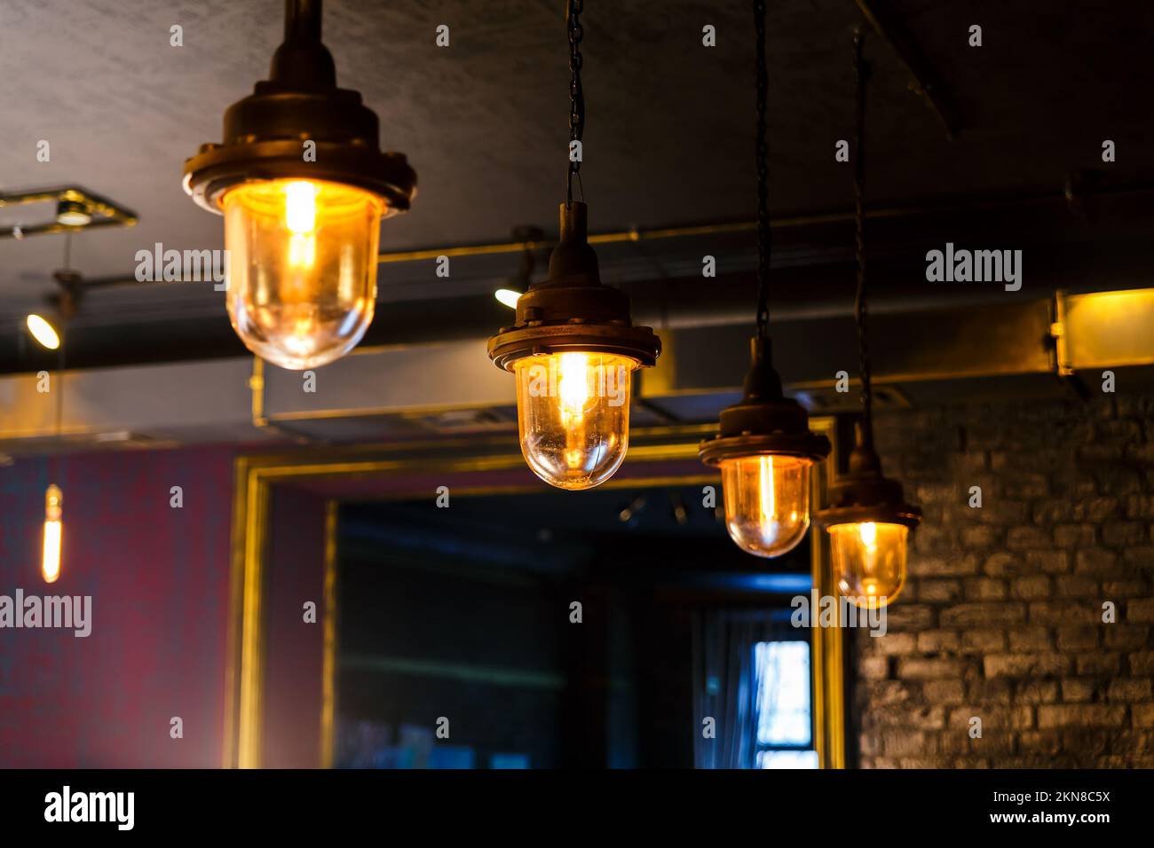 Lighting for retro cafe Stock Photo - Alamy