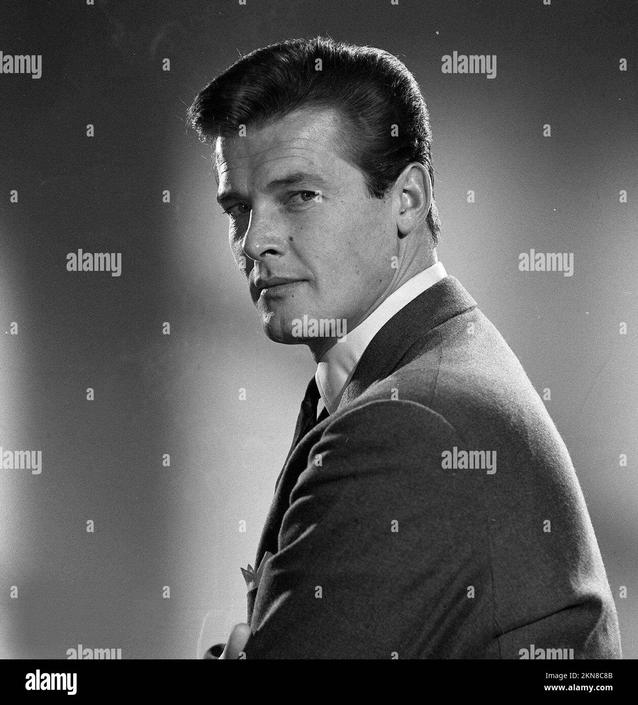 Roger moore portrait Black and White Stock Photos & Images - Alamy