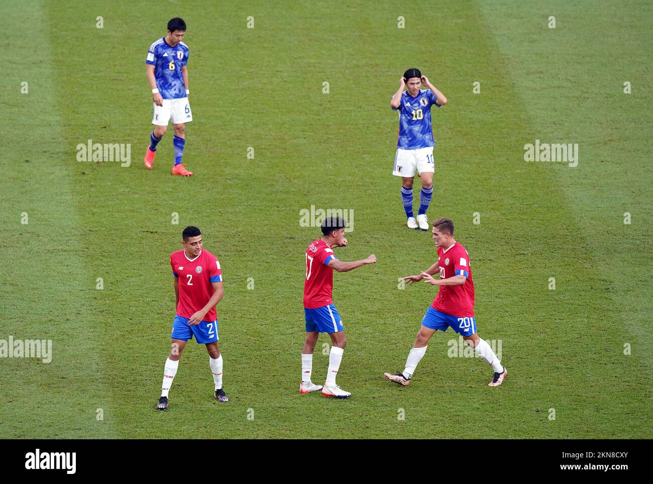 Costa Rica players celebrate after the final whistle of the FIFA World ...