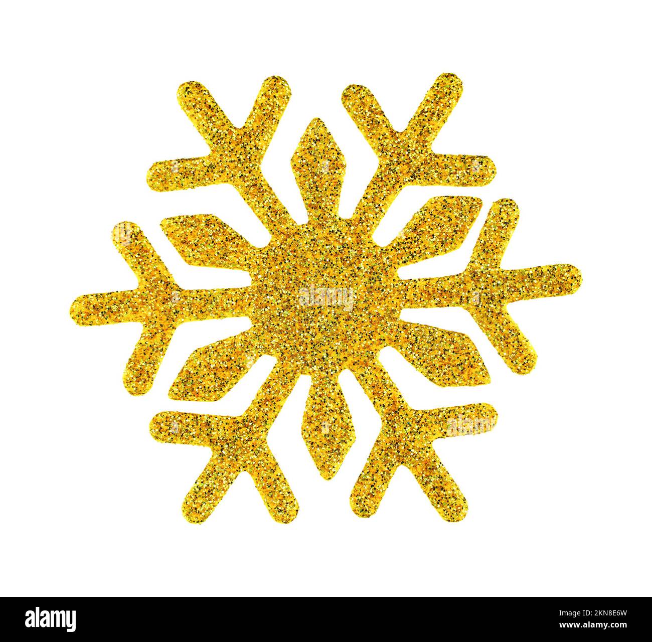 Christmas decor. Isolated shiny snowflake in golden color Stock Photo ...