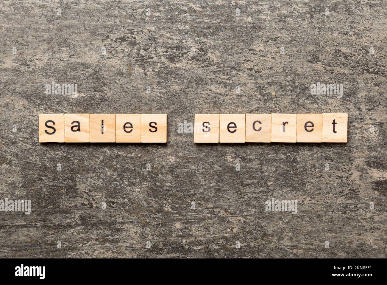 sale secret word written on wood block. sale secret text on table ...