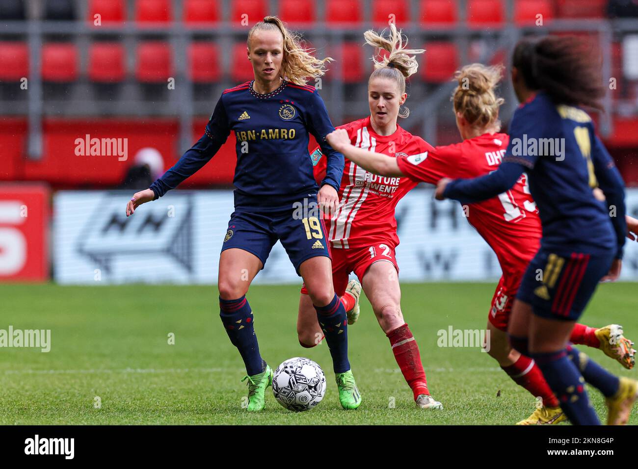 ENSCHEDE, NETHERLANDS - NOVEMBER 27: Tiny Hoekstra of Ajax, Kim ...