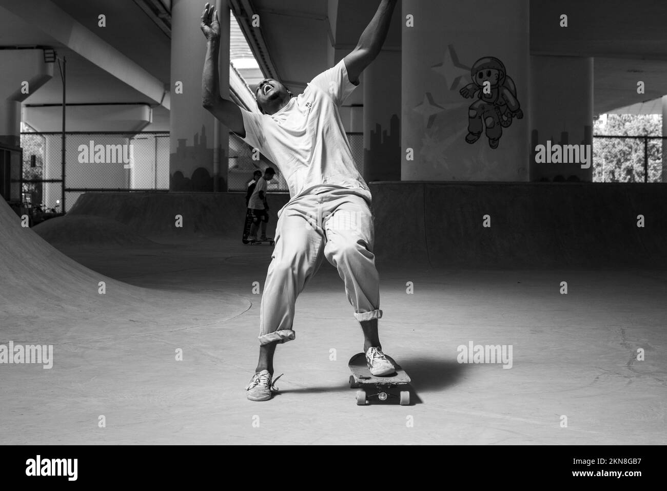 man skating in the skatepark Stock Photo - Alamy