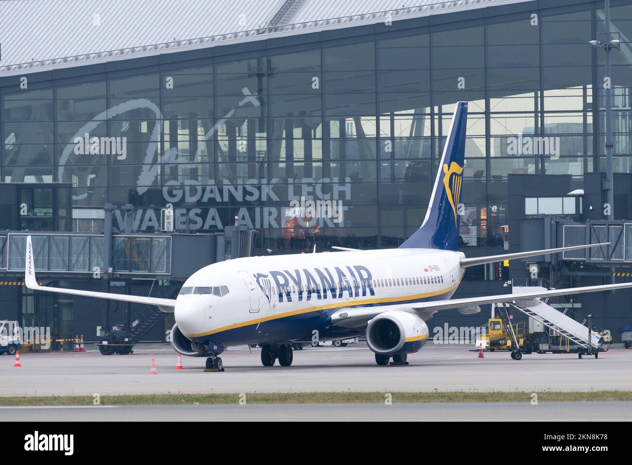 Low cost airline Ryanair aircraft Boeing 737-800 in Gdansk, Poland ...