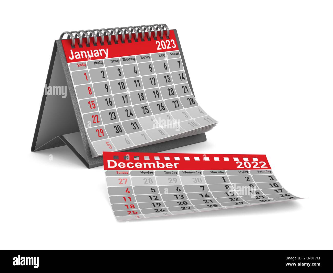 2023 year. Calendar for January. Isolated 3D illustration Stock Photo ...