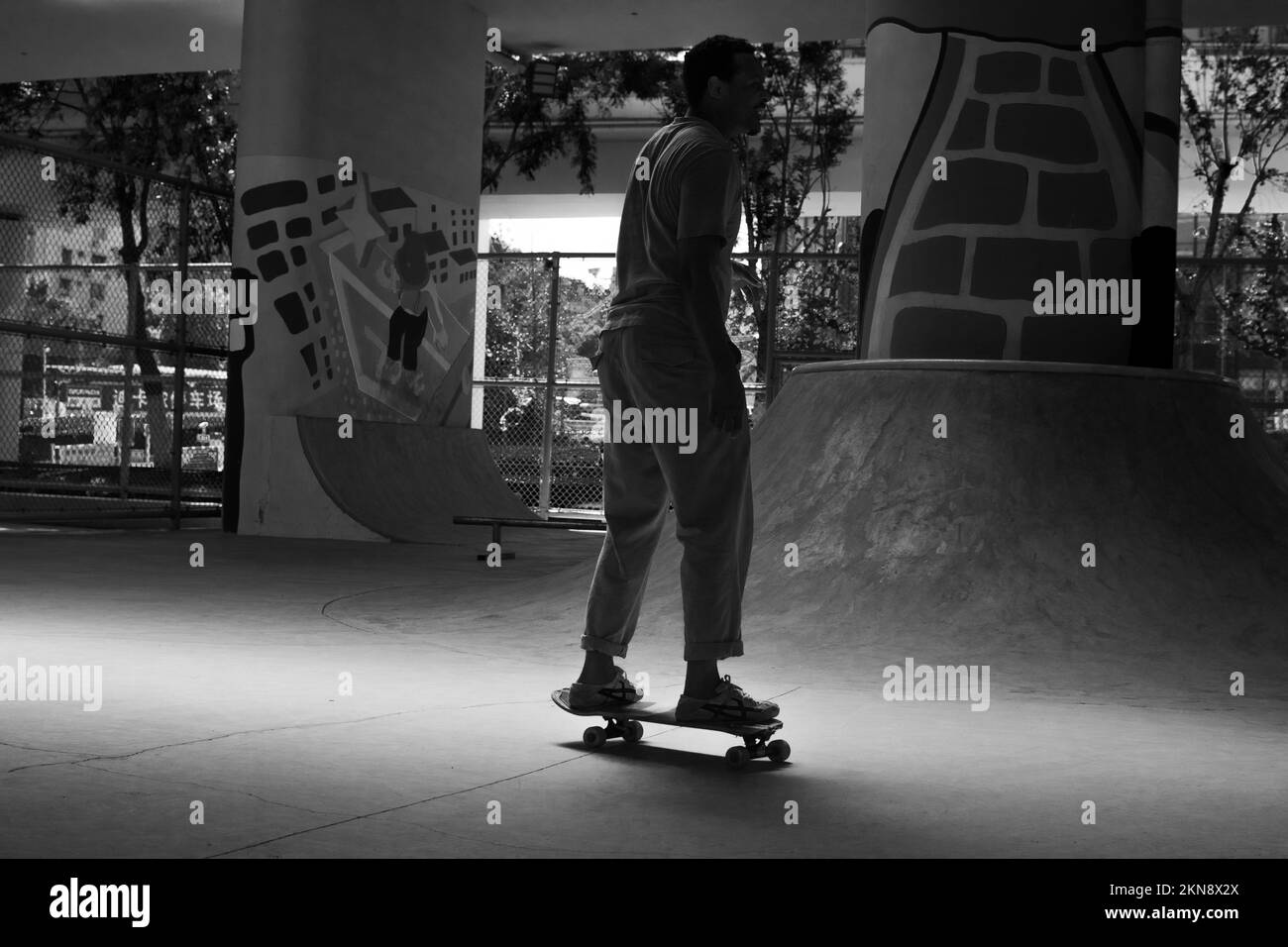 man skating in the skatepark Stock Photo - Alamy