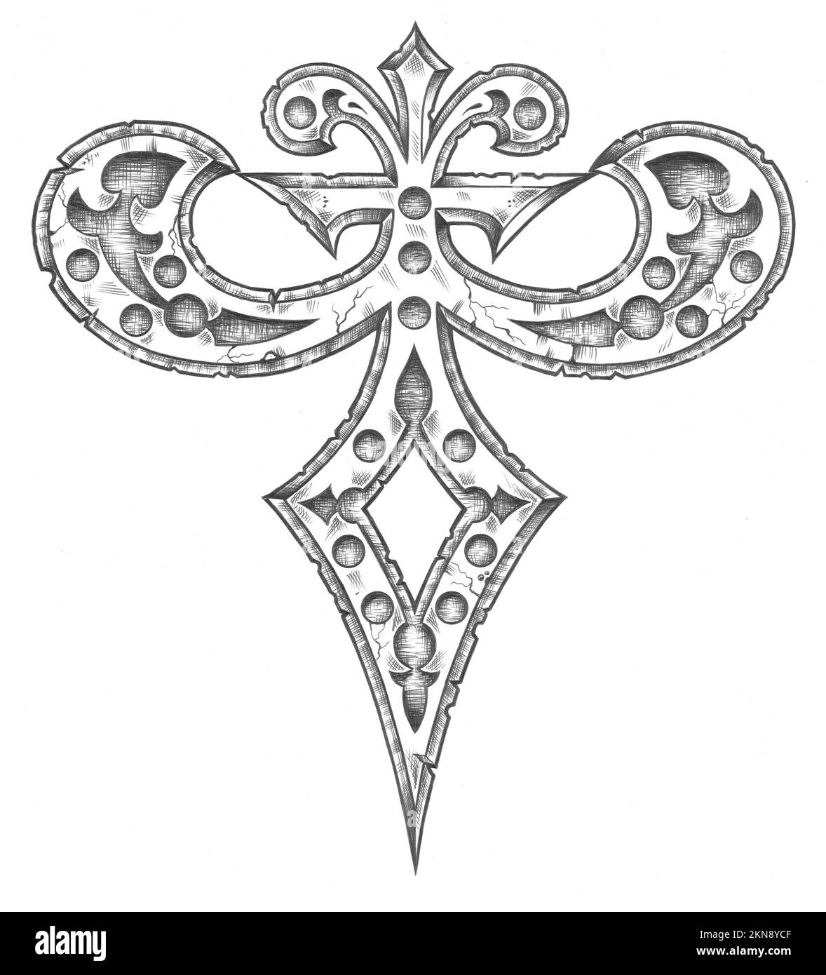 A drawing of a Cross on a white background Stock Photo - Alamy