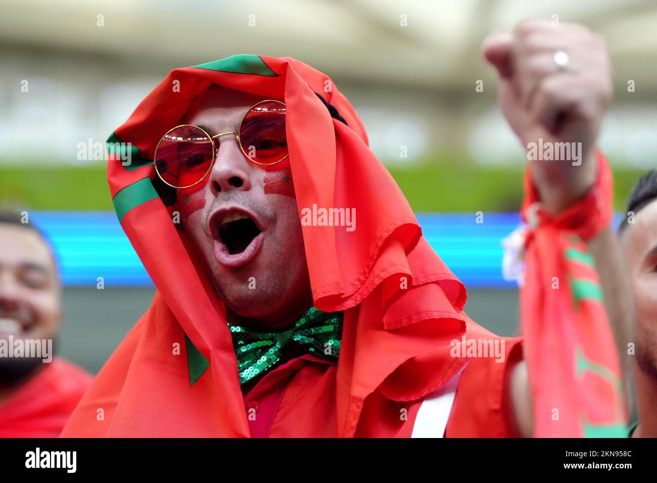Morocco fans in the stands during the FIFA World Cup Group F match at ...