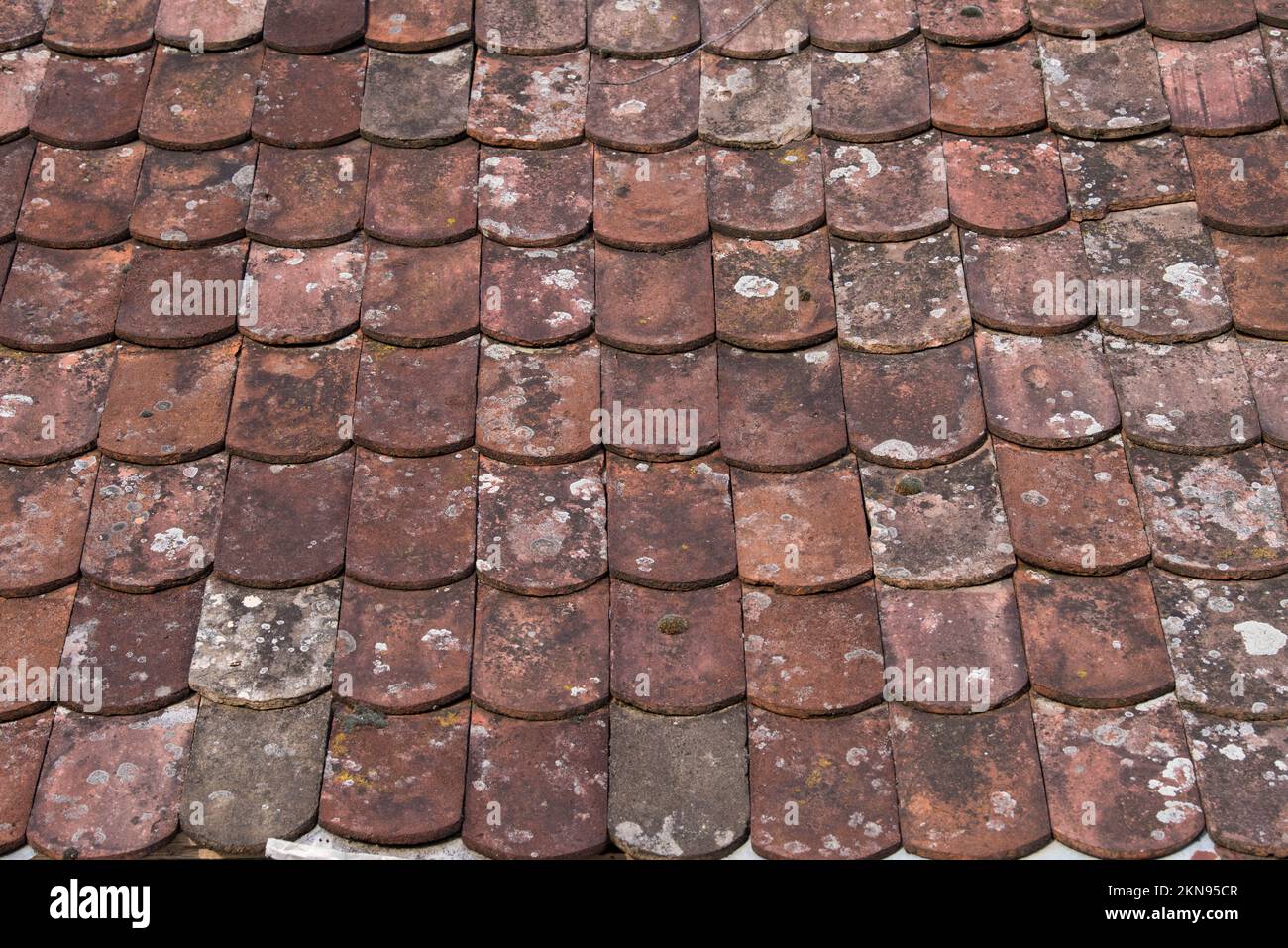 Ruined tiles on the old house Stock Photo - Alamy