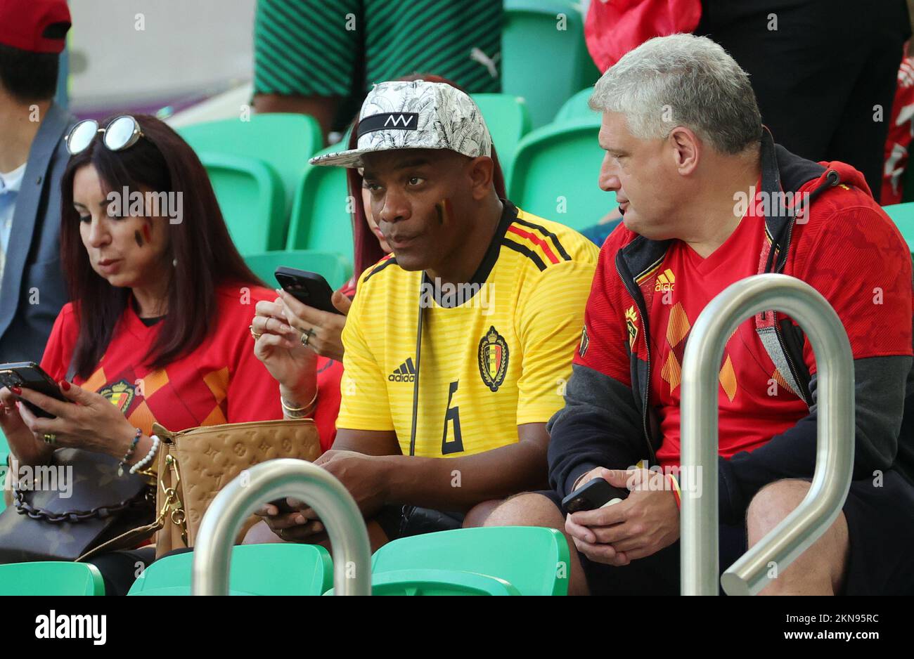 Witsel's family pictured in the stands ahead of a soccer game between ...