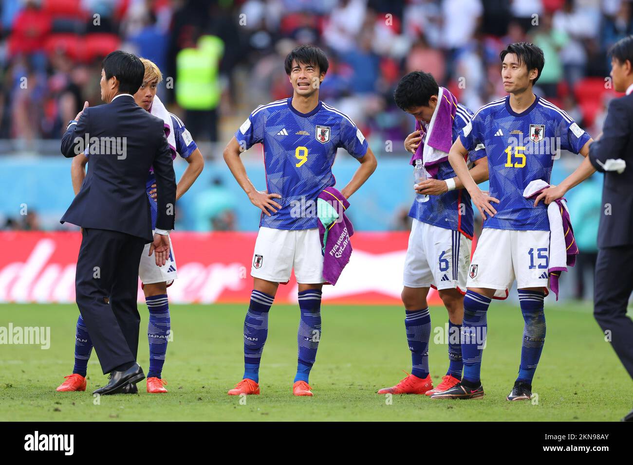Al Rayyan, Qatar. 27th Nov, 2022. (L-R) Kaoru Mitoma, Daichi Kamada (JPN) Football/Soccer : FIFA ...