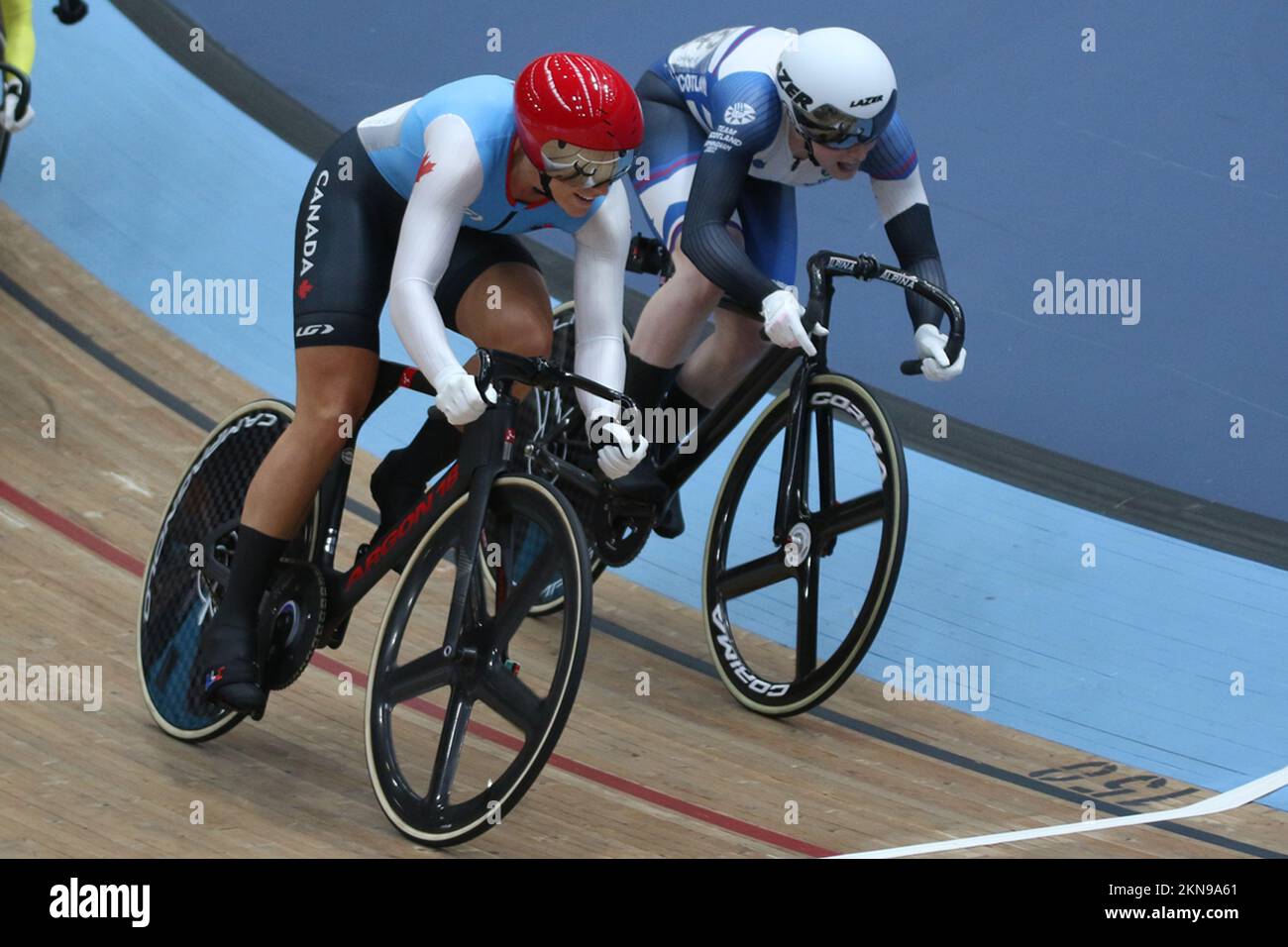 Kelsey MITCHELL of Canada in the Women's Keirin cycling at the 2022 ...