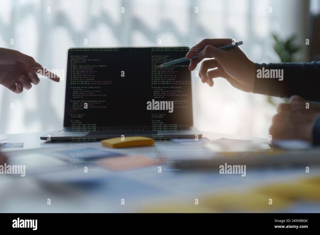 Group of UX UI or designers working to create content of mobile ...