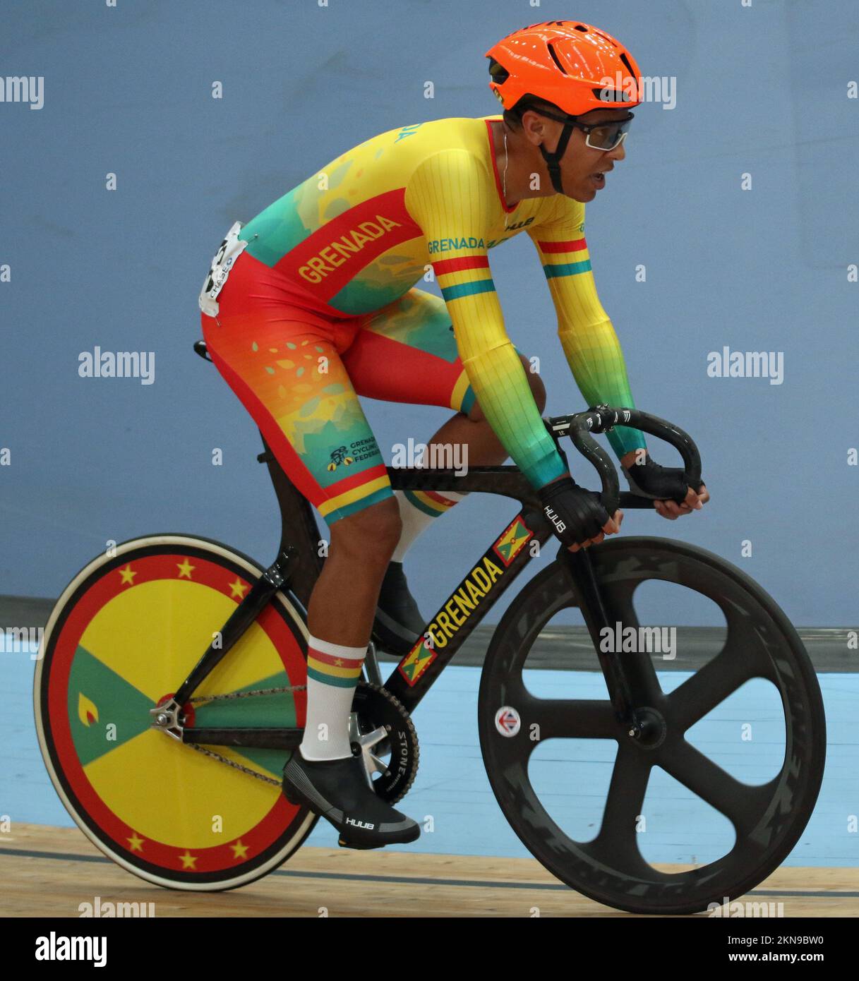 Red WALTERS of Grenada in the Men's 40k points race cycling at the 2022 ...