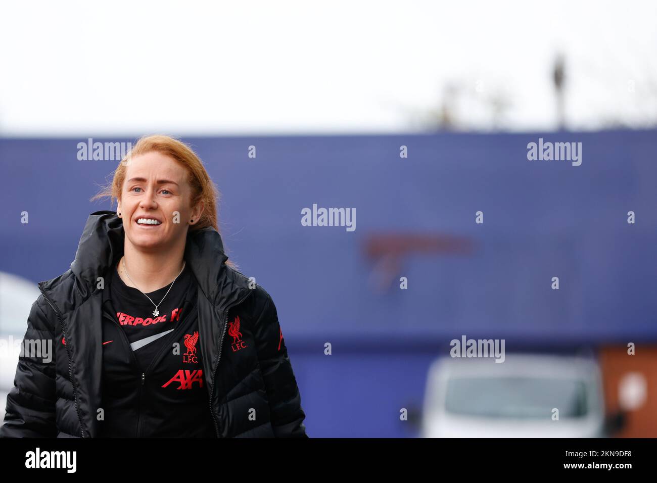 Rachel Furness #10 of Liverpool Women arrives before the FA Womens ...