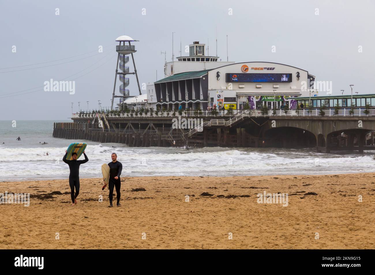 Bournemouth, Dorset UK. 27th November 2022. UK weather: high tides and ...