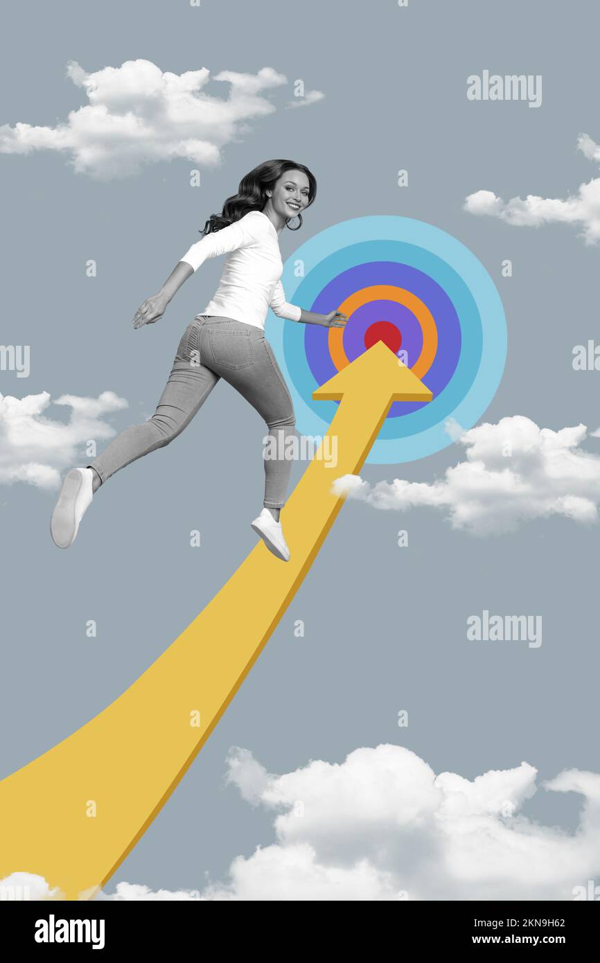 Creative trend collage of millennial enthusiastic persistent ...