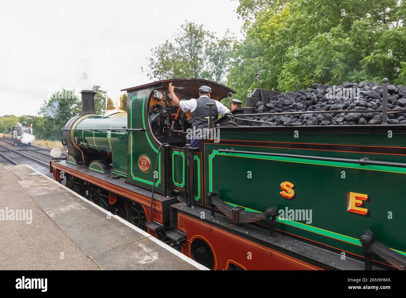 England, Sussex, Bluebell Railway, Sheffield Park Station, Train ...