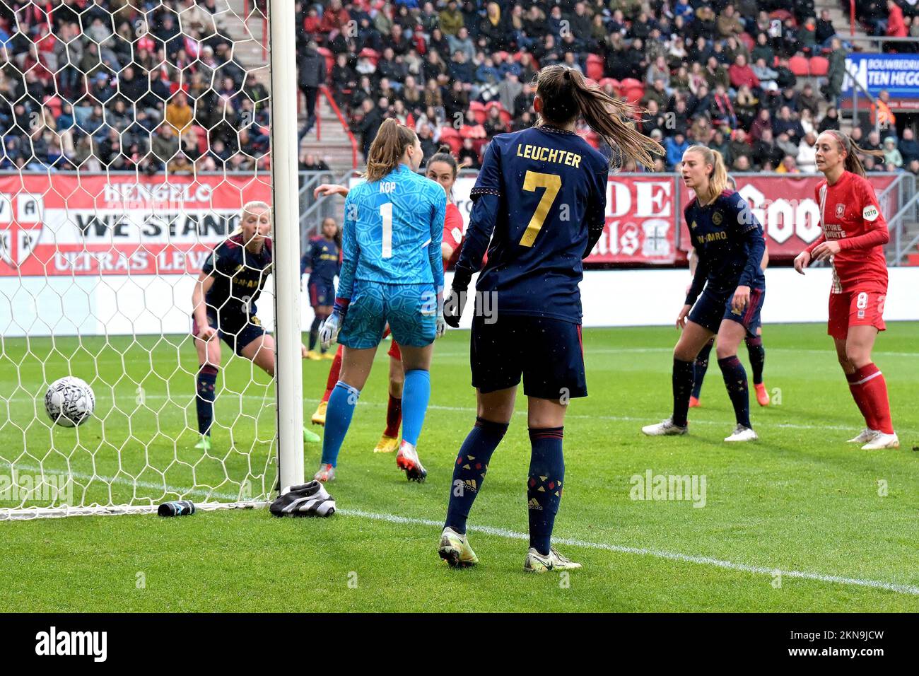 ENSCHEDE - Caitlin Dijkstra of FC Twente Women scores during the Dutch ...