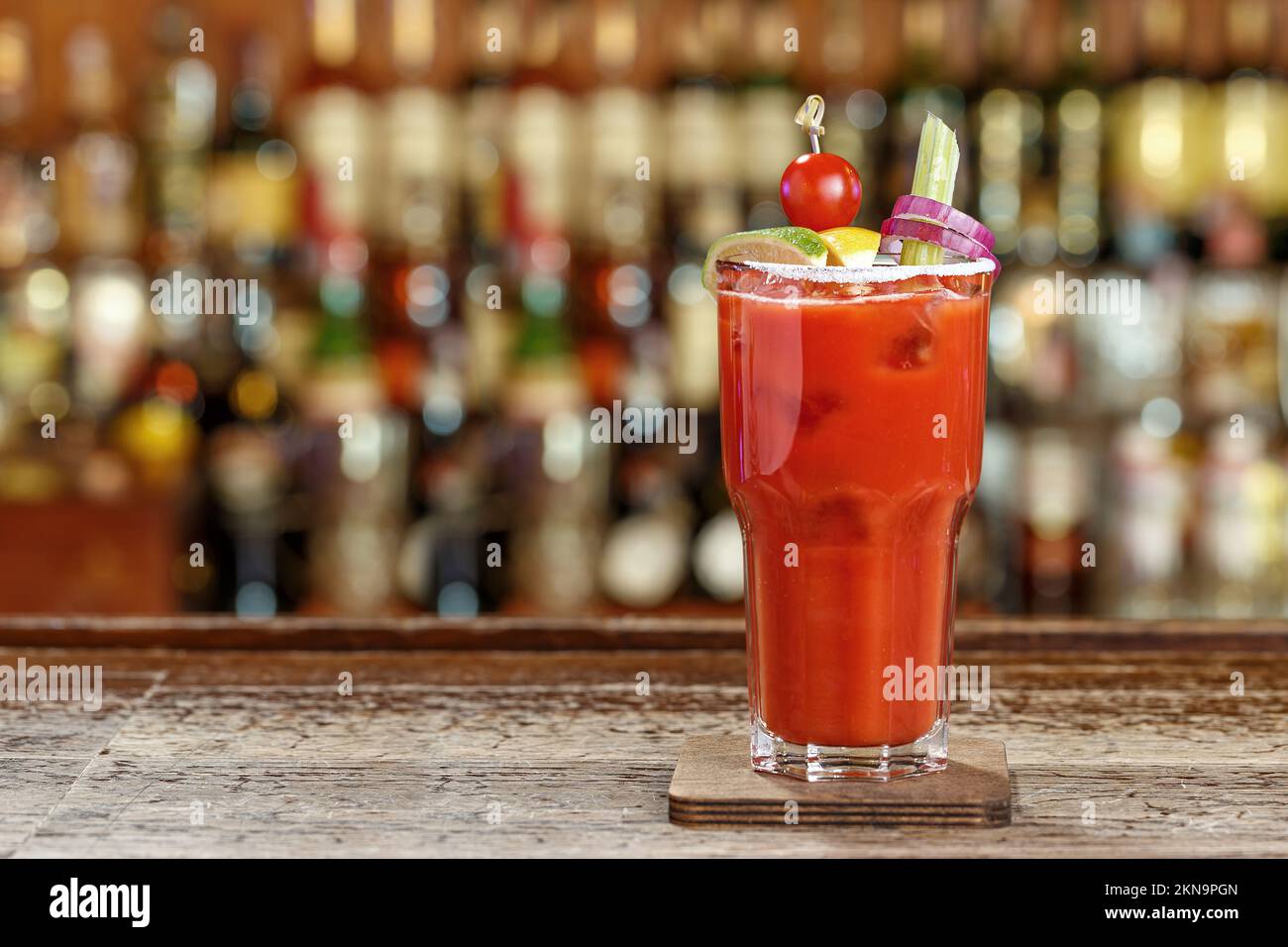 Cocktail bloody Mary photo for menu, place for recipe. Drink on the ...