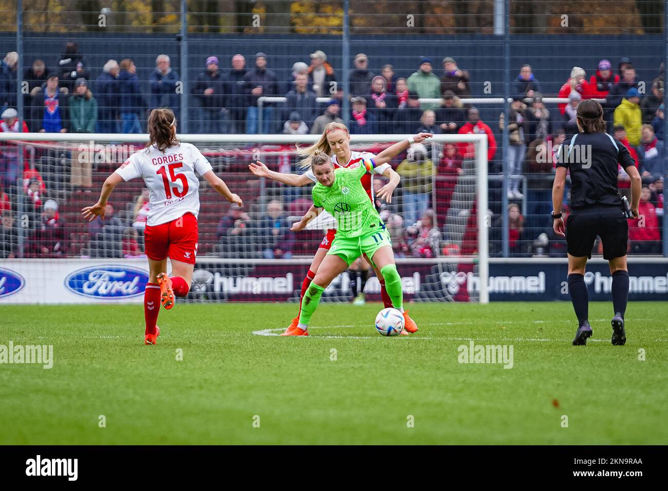 Cologne, Germany, November 27th 2022: Alexandra Popp (11 Wolfsburg) and ...