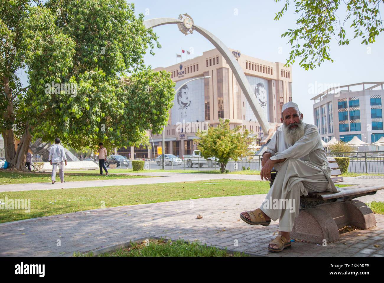 Doha, Qatar-December 18,2019 : Foreign workers in the old part of the ...